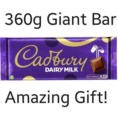 Cadbury Dairy Milk Chocolate Bar 360g Extra Large Amazing T Free
