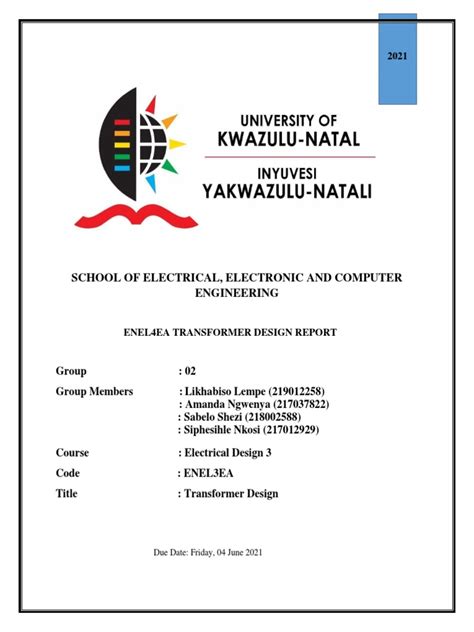 Final Report Transformer Design Section A Pdf Pdf Transformer