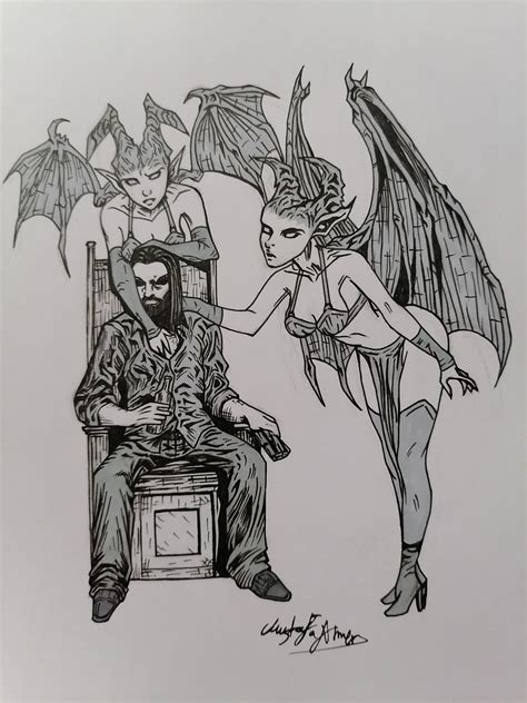 Drawing A Demon Temptress By Mustafaamer 515 On Deviantart
