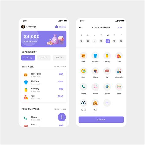 UI UX Design For Expense Manager App Behance