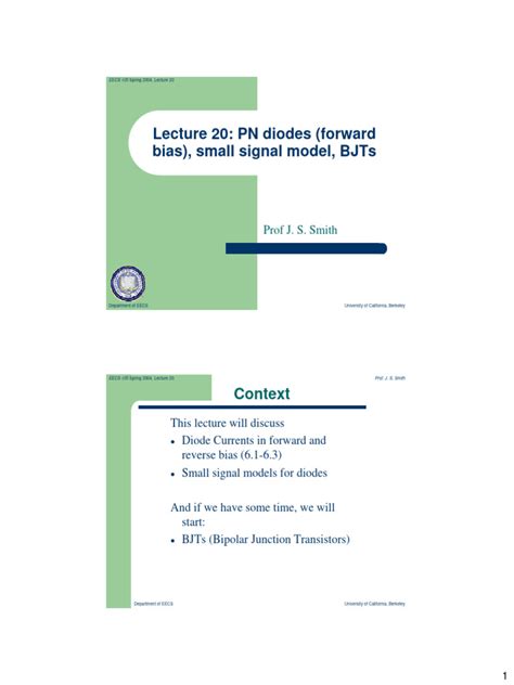 Lecture 20 Pdf Bipolar Junction Transistor Pn Junction