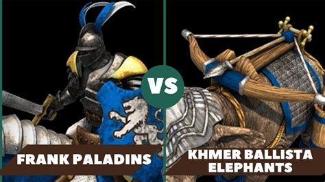AOE2 60 FRANK PALADINS VS 60 ELITE KHMER BALLISTA ELEPHANTS YouTube