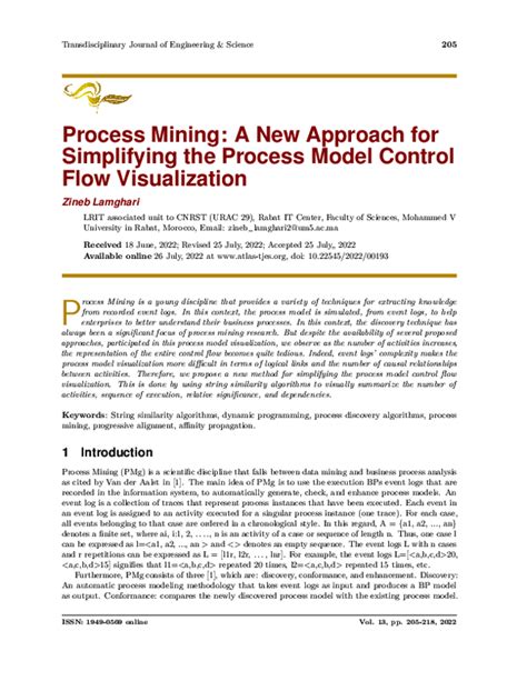 pdf process mining a new approach for simplifying the process model