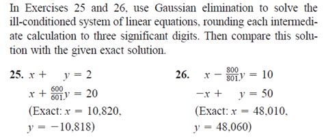 Solved In Exercises 25 And 26 Use Gaussian Elimination To