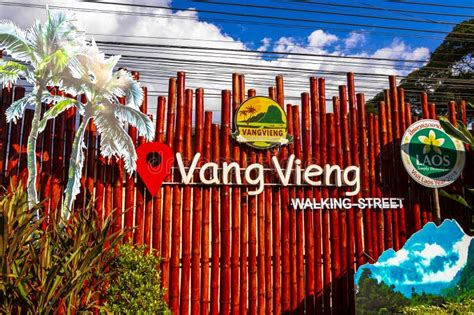 Vang Vieng Walking Street V Town In Vang Vieng Laos Editorial