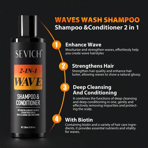 Sevich 360 Wave Shampoo 2 In 1 Wave Pomade Deep Cleansing And