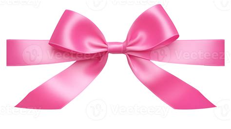 Ai Generated Pink Ribbon With Bow Without Background 35894862 Png