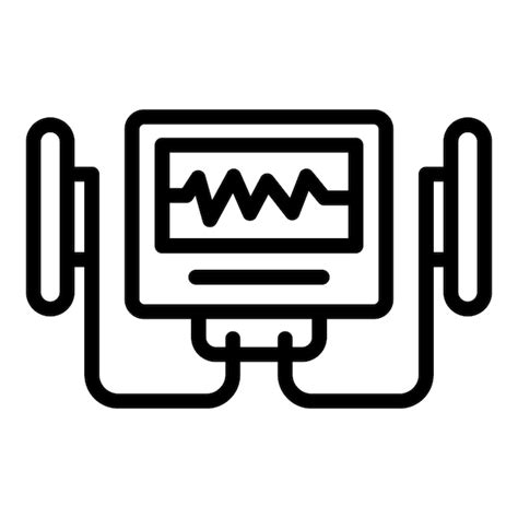 Aed 제세동기 아이콘 흰색 배경에 고립된 웹 디자인을 위한 Aed 제세동기 벡터 아이콘 개요 프리미엄 벡터