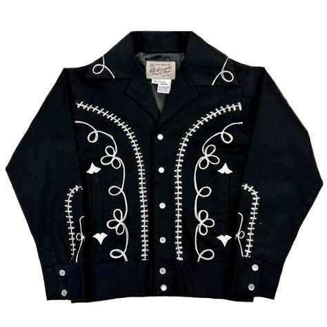 Rockmount Mens Black Vintage Rope Bolero Jacket
