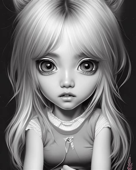 Adorable Female Short Blonde Hair Big Huge Eyes Face Glow Cover Art