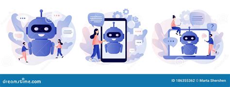 Chatbot Concept Ai Robot Assistant Online Customer Support Tiny