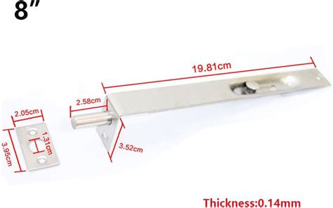 Stainless Steel Door Slide Bolt Latch Lock Flush Bolt For Primary