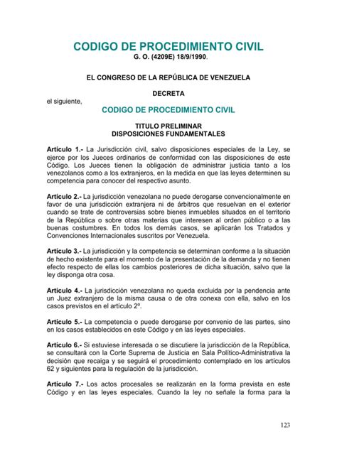 Código De Procedimiento Civil Pdf