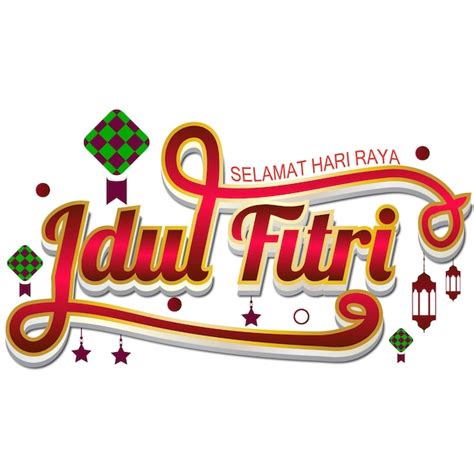 Saludo de selamat hari raya idul fitri efecto de texto de tipografía