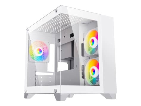 DIYPC DIY CUBE01 W White USB3 0 Tempered Glass Micro ATX Gaming