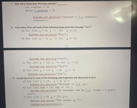 Solved 3 How Many Times Does This Loop Execute Int Counter
