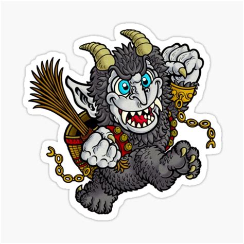 Krampus Mini Krampus Christmas Tee Sticker By Atiesnuge Redbubble