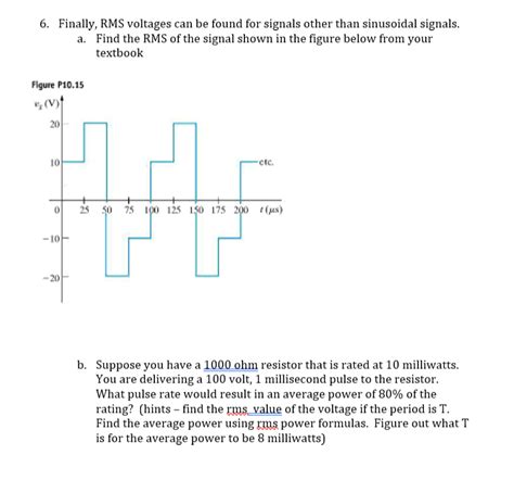 solved 6 finally rms voltages can be found for signals