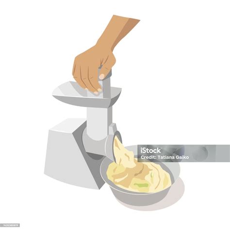 조리법 요리 과정 다이어그램 요리 수업 간판 건강한 영양 마라톤 소셜 네트워크를위한 화격자 프로세서의 격자 재료의 벡터 플랫 일러스트 레이 션 손에 대한 스톡 벡터 아트 및