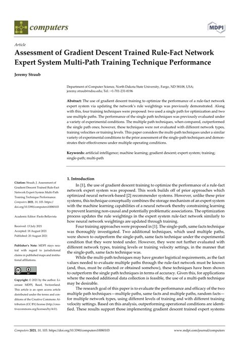 Pdf Assessment Of Gradient Descent Trained Rule Fact Network Expert System Multi Path Training