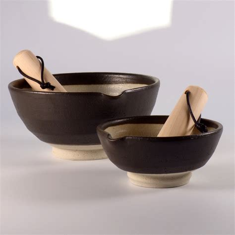 Small Japanese Suribachi Pestle And Mortar Black