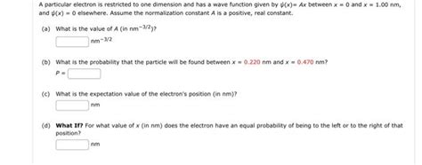 Solved A Free Electron Has A Wave Function