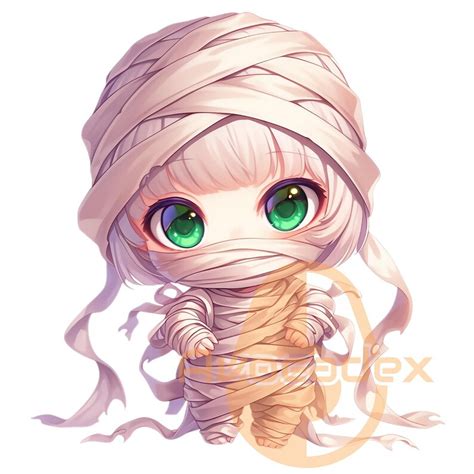 Chibi Mummy Anime Halloween Clipart Pack Cute Yet Spooky Kawaii And Creepy Digital Download