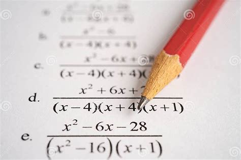 Pencil On Mathematic Formula Exercise Test Paper In Education School