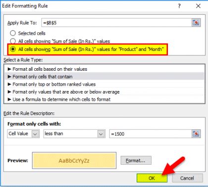 Conditional Formatting In Pivot Table Example How To Apply