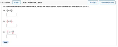 Solved 3 Points Details Sowrecmath3 62s003 My Notes