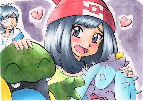 Selene Elio Mareanie And Alolan Grimer Pokemon And 1 More Drawn By