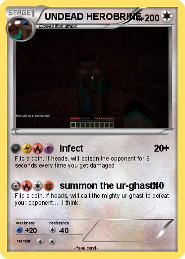 Pokémon Undead Herobrine Infect My Pokemon Card