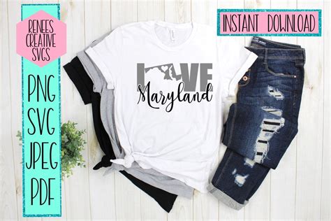 Maryland Love State Svg Svg Cutting File By Renees Creative Svgs