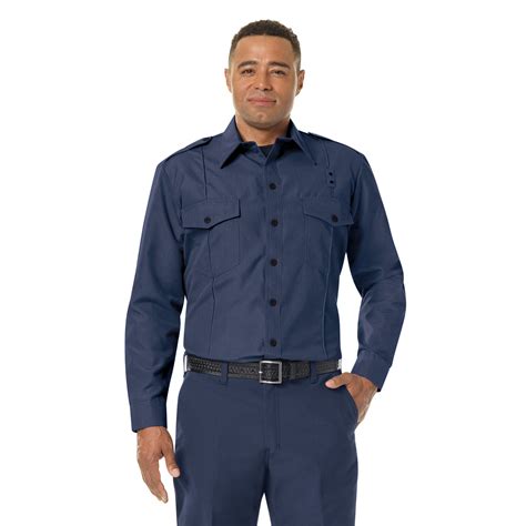Workrite Mens Non Fr 100 Cotton Classic Long Sleeve Fire Chief Shirt