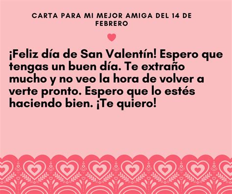 Carta Para Mi Mejor Amiga Del 14 De Febrero Puras Letras