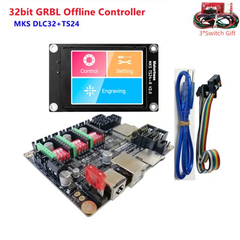 Grbl ตัวควบคุมแผ่นป้องกัน Cnc 32บิต Esp32 Mks Dlc32ออฟไลน์แผงควบคุม