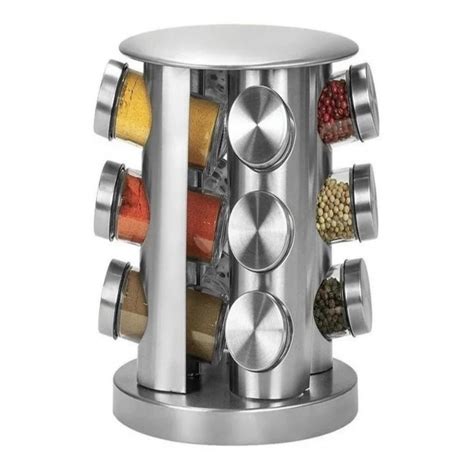 Porta Tempero Condimento Inox Potes Redondo Suporte Girat Rio Shopee Brasil