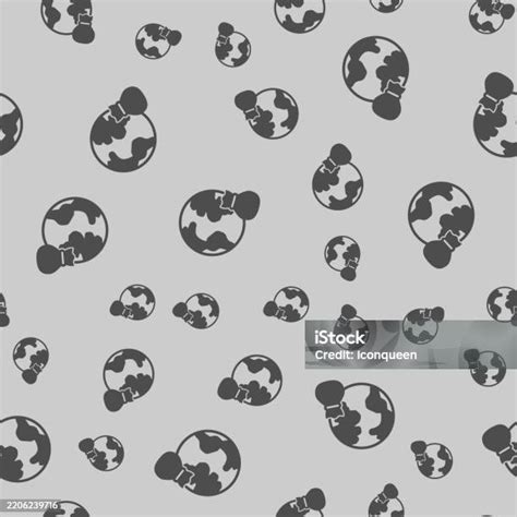 행성 지구와 쓰레기 봉투 단단한 완벽 한 패턴 기후 변화 테마 벡터 그래픽입니다 생태 재해 오염 위험 표시 배경 글리프 아이콘으로 가득 찬 0명에 대한 스톡 벡터 아트 및