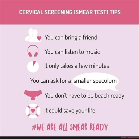 We Are All Smear Ready Campaign Cervical Screening Smear Test Tips