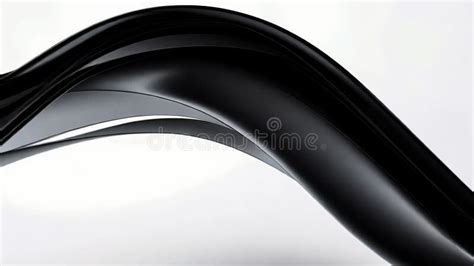 Abstract Black Wave Shape On White Background Minimalist Art Modern Design And Elegance
