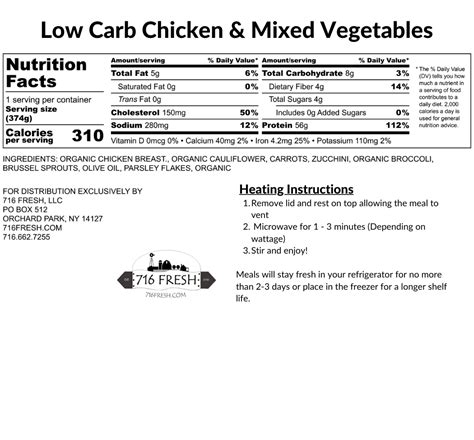 Low Carb Chicken And Mixed Vegetables 716 Fresh