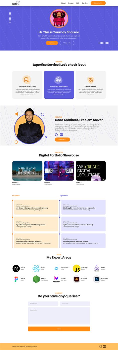 portfolio landing page ui web design development behance