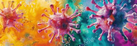 Virus Transforms And Mutates In Vibrant Colors Showcasing Its Complexity And Adaptability In A