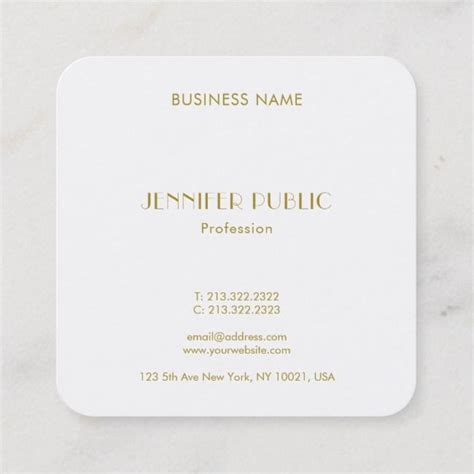 Modern Elegant Gold Monogrammed Luxury Template Square Business Card