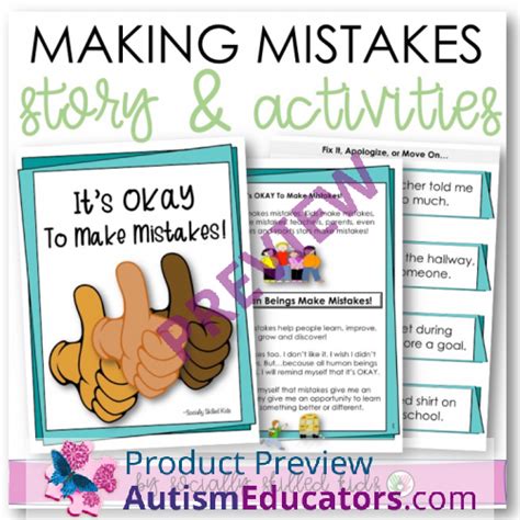 Its Okay To Make Mistakes Social Skills Story And Activities For