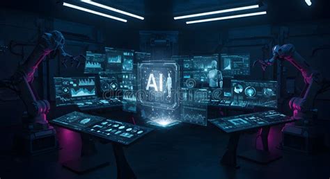 Ai Controlled Futuristic Command Center Stock Illustration Ai Controlled Futuristic Command Center Stock Illustration