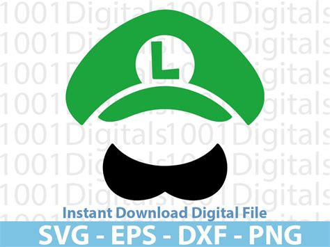 Luigi Hat Svg Mario Hat Silhouette Svg Mario Clipart Cut File
