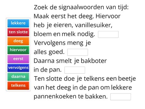 Signaalwoorden Complete The Sentence