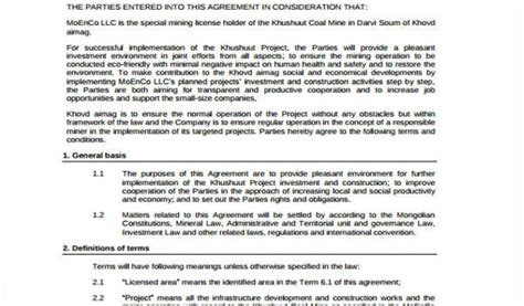 Cooperation Contract Template 12 Cooperation Agreement Templates Word