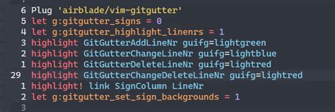 Line Number Highlights Without Signs Issue Airblade Vim Gitgutter GitHub